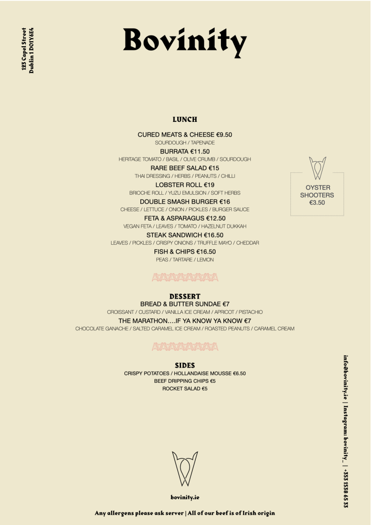 LUNCH MENU – Bovinity