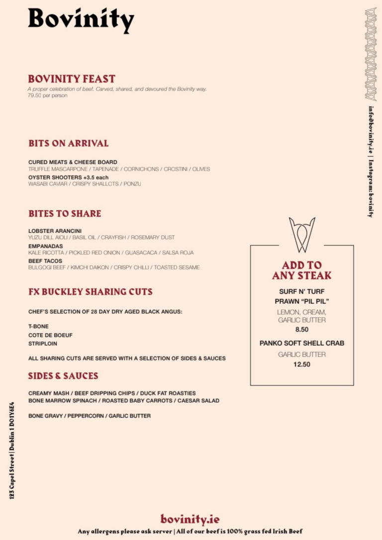 CHRISTMAS GROUP MENU – Bovinity