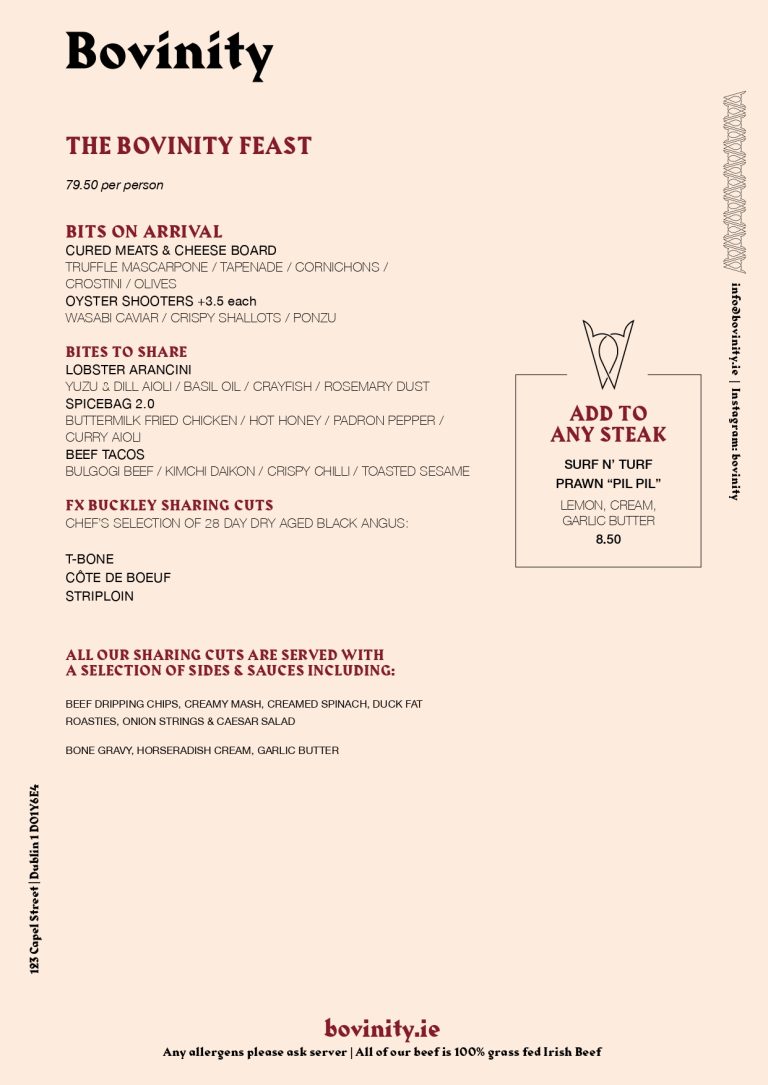CHRISTMAS GROUP MENU – Bovinity