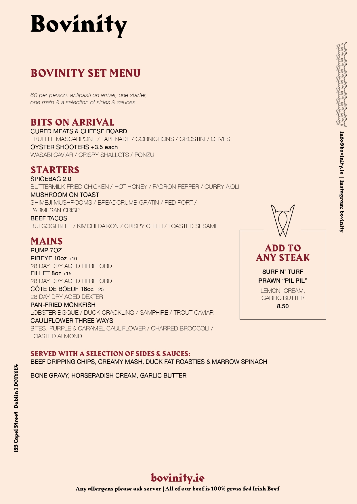 CHRISTMAS GROUP MENU – Bovinity